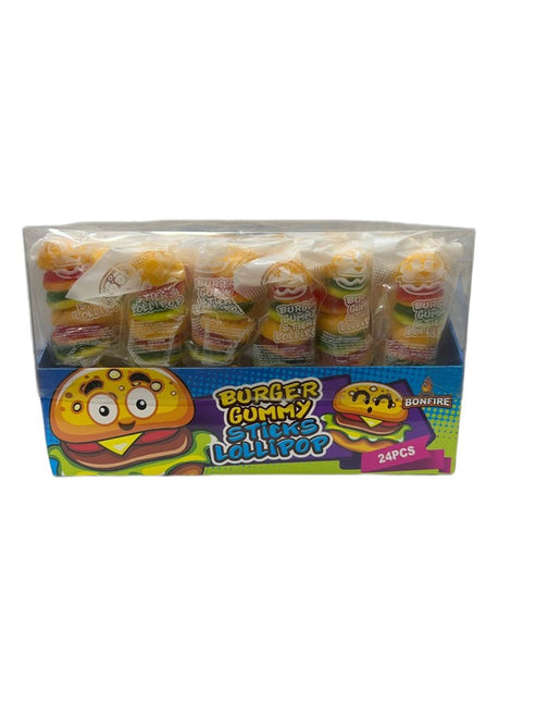 Bonfire Burger Gummy Sticks Lollipop (24 Pcs) – glamshow